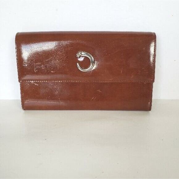 Cartier | Bags | Cartier Panther Leather Envelope Card Holder Brown ...